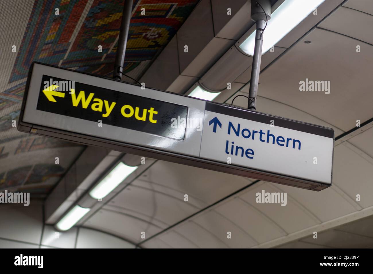London Underground Way Out Sign Stock Photo - Alamy