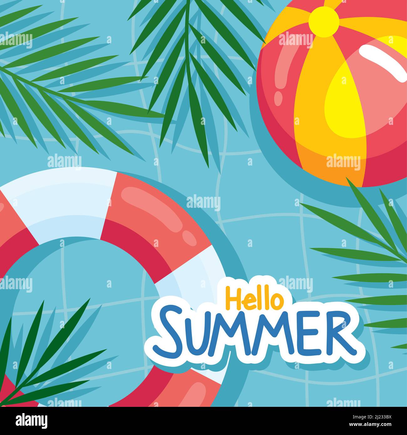 hello summer postcard Stock Vector Image & Art - Alamy