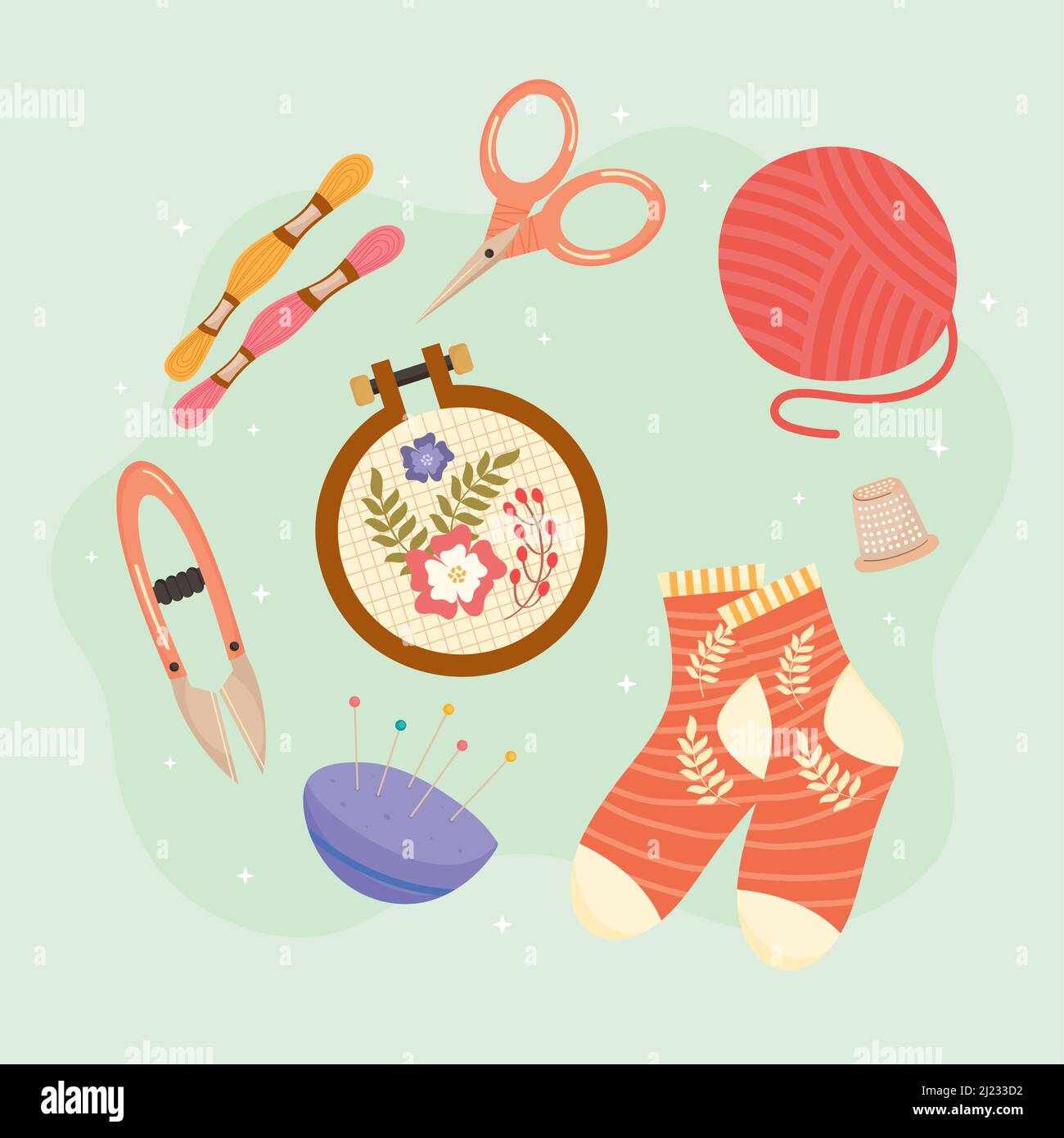 embroidery and weaving seven icons Stock Vector Image & Art - Alamy