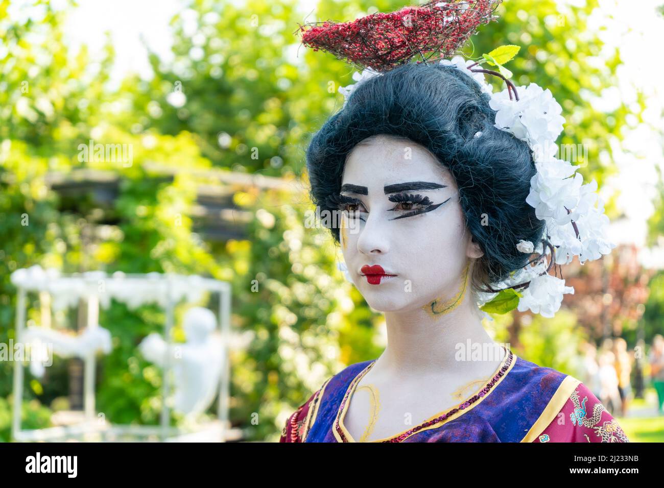 Timisoara, Romania - September 05, 2021: Portrait of a geisha at the ...
