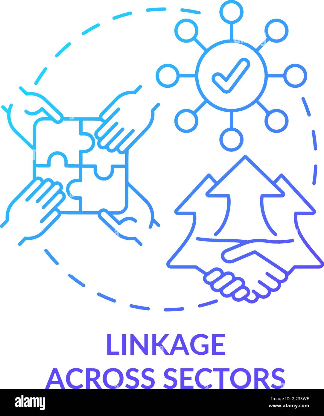 Linkage across sectors blue gradient concept icon Stock Vector Image ... Linkage across sectors blue gradient concept icon Stock Vector Image ...