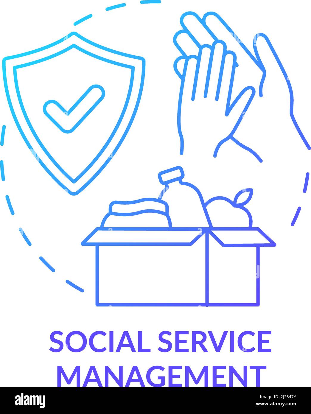 Social service management blue gradient concept icon Stock Vector Image ...