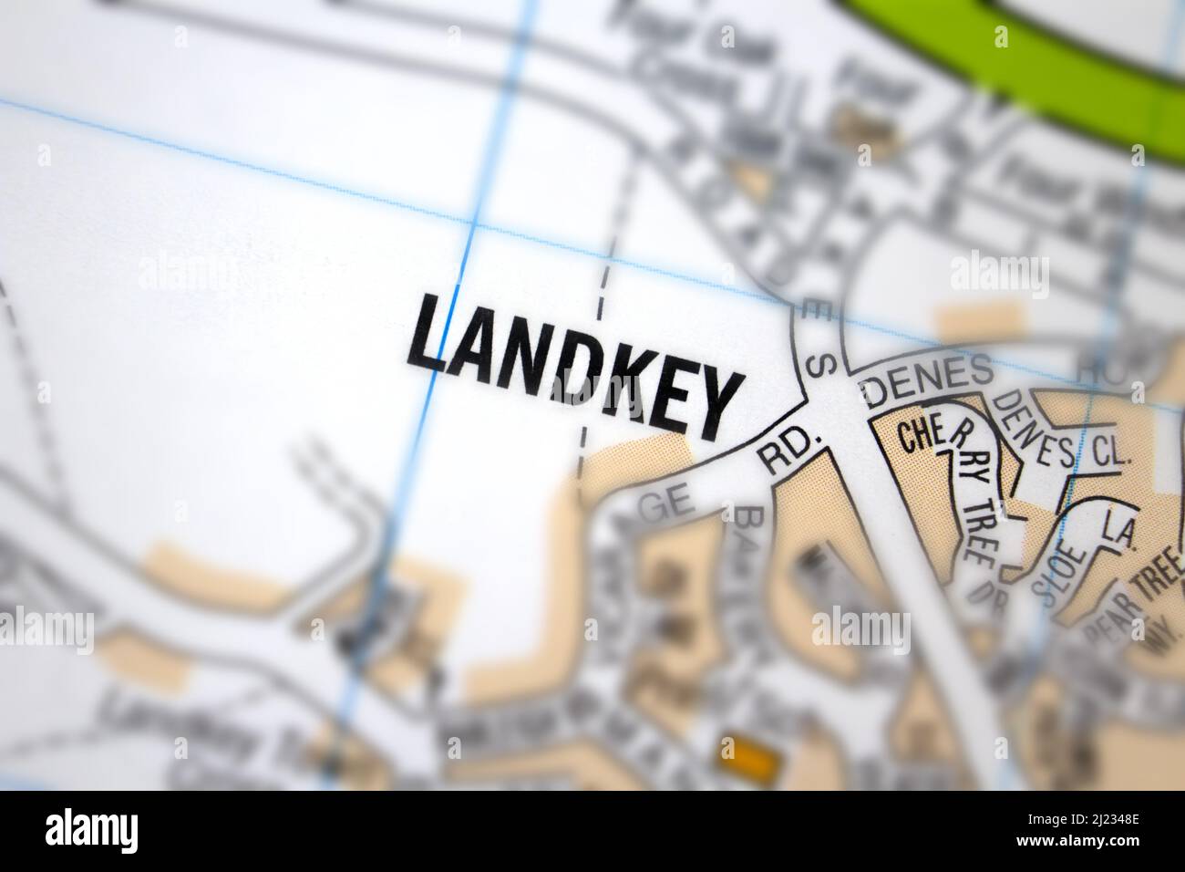 Landkey village - Devon, United Kingdom colour atlas map town name ...