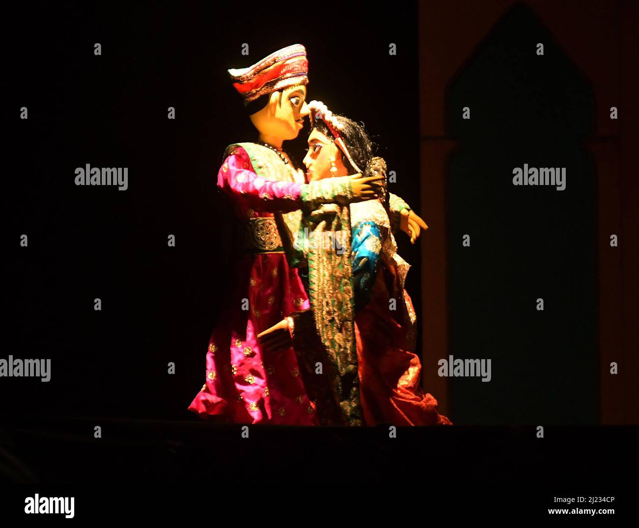 Puppetarians are performing with puppets on World Puppetry Day which is ...