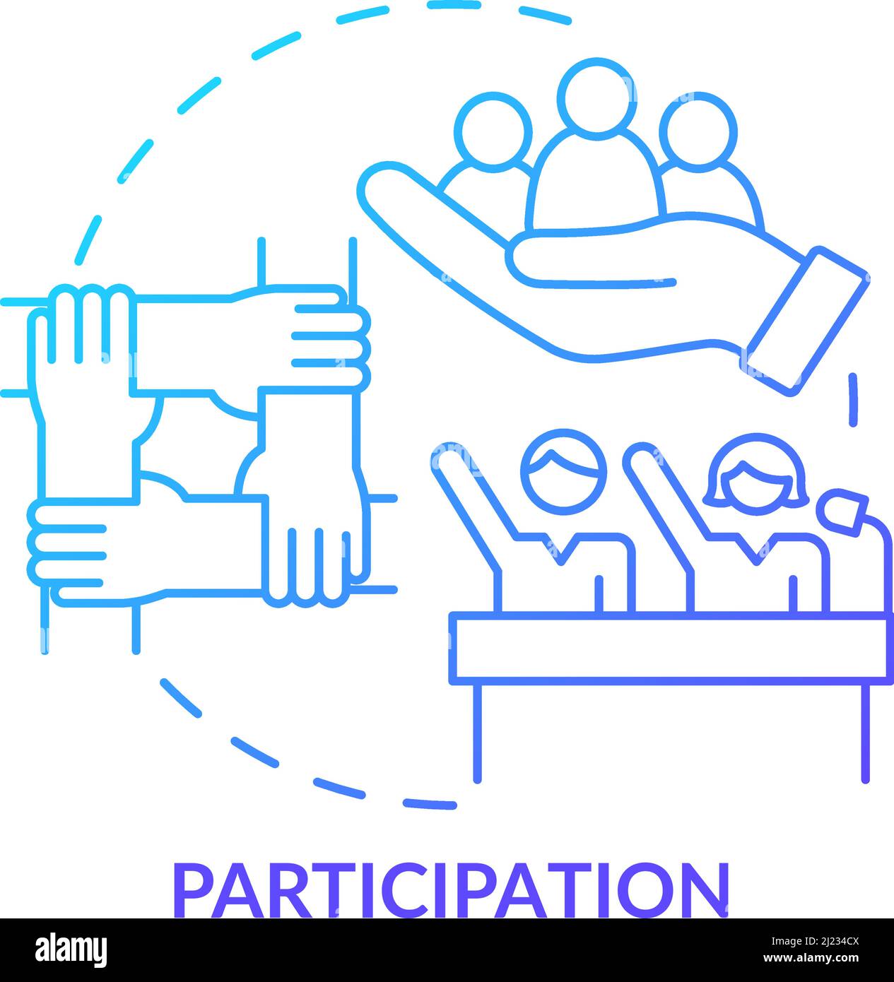 Participation blue gradient concept icon Stock Vector Image & Art - Alamy