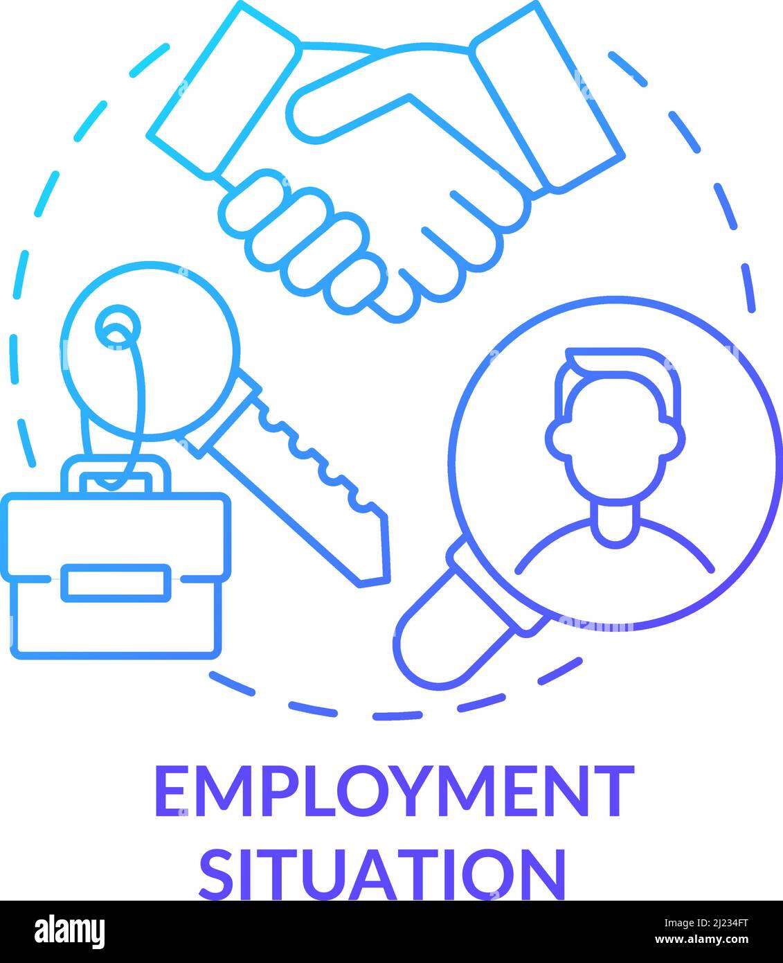 Employment situation blue gradient concept icon Stock Vector Image ...