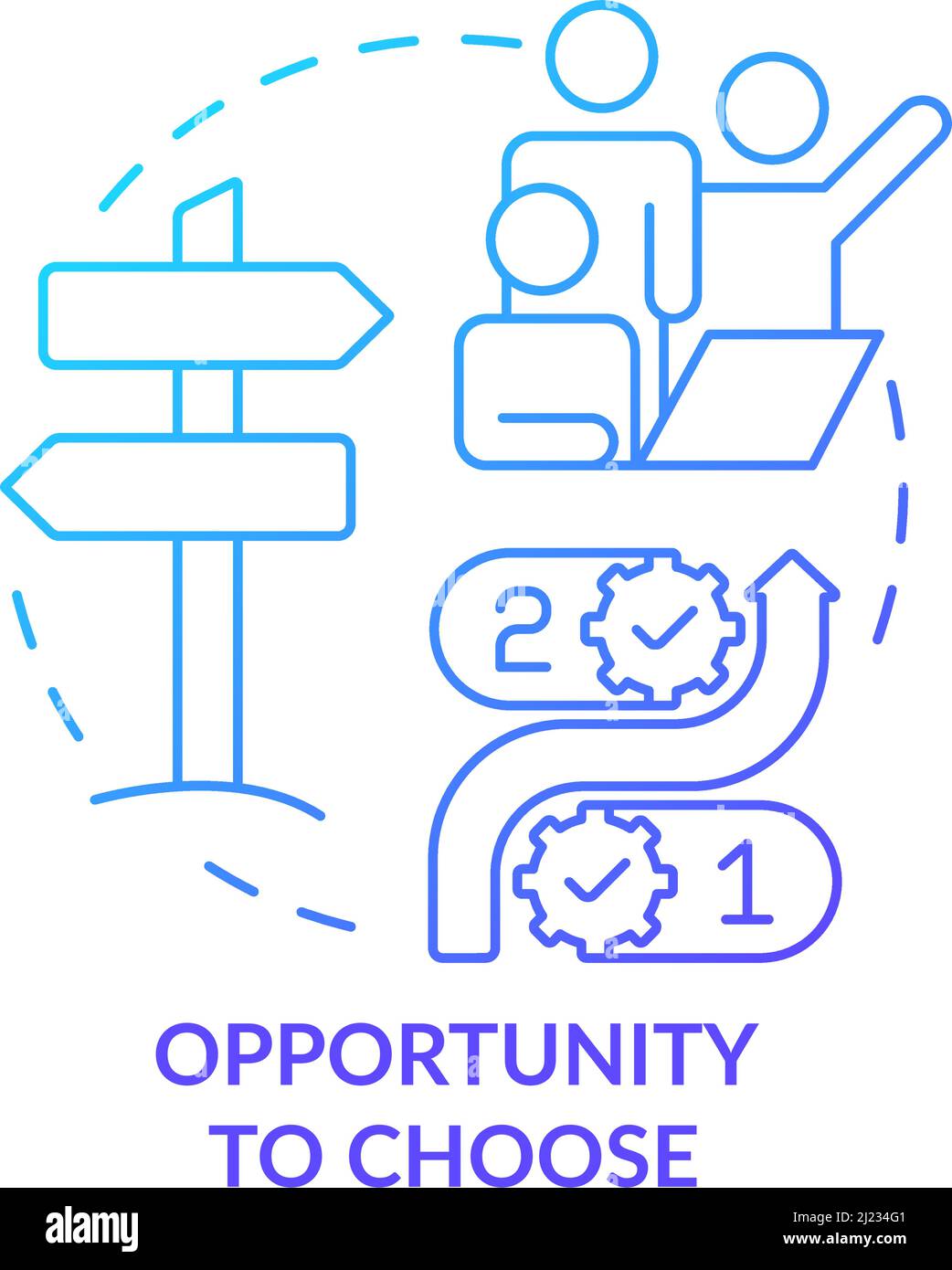 Opportunity to choose blue gradient concept icon Stock Vector Image ...