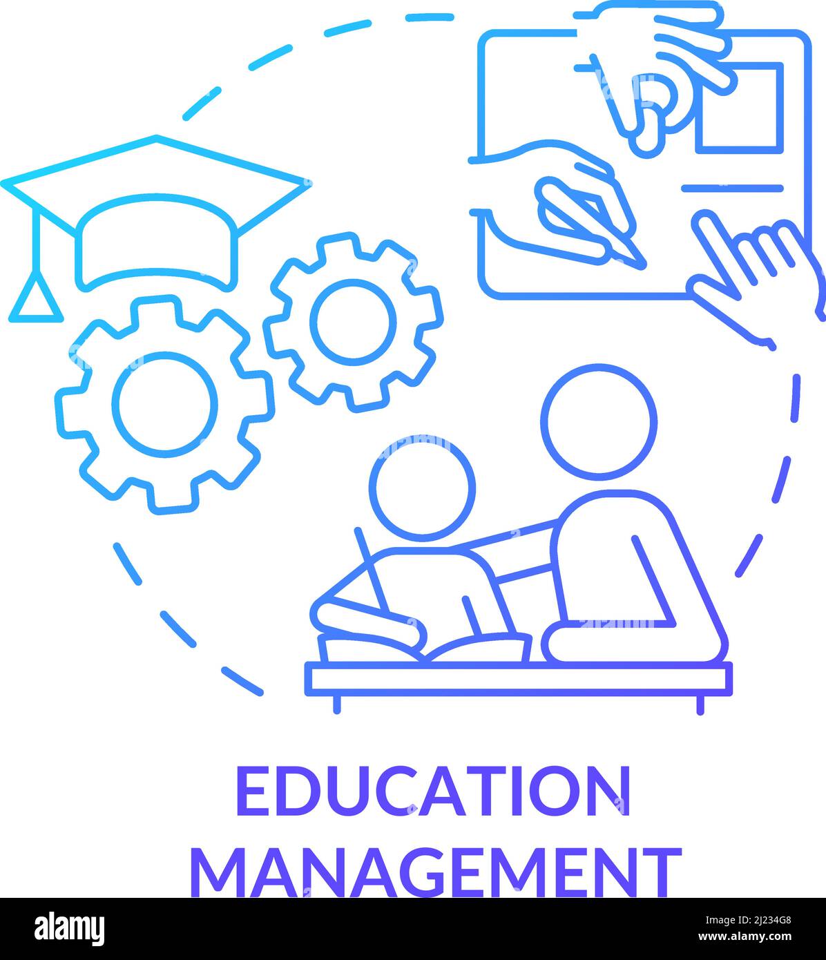 Education management blue gradient concept icon Stock Vector Image ...