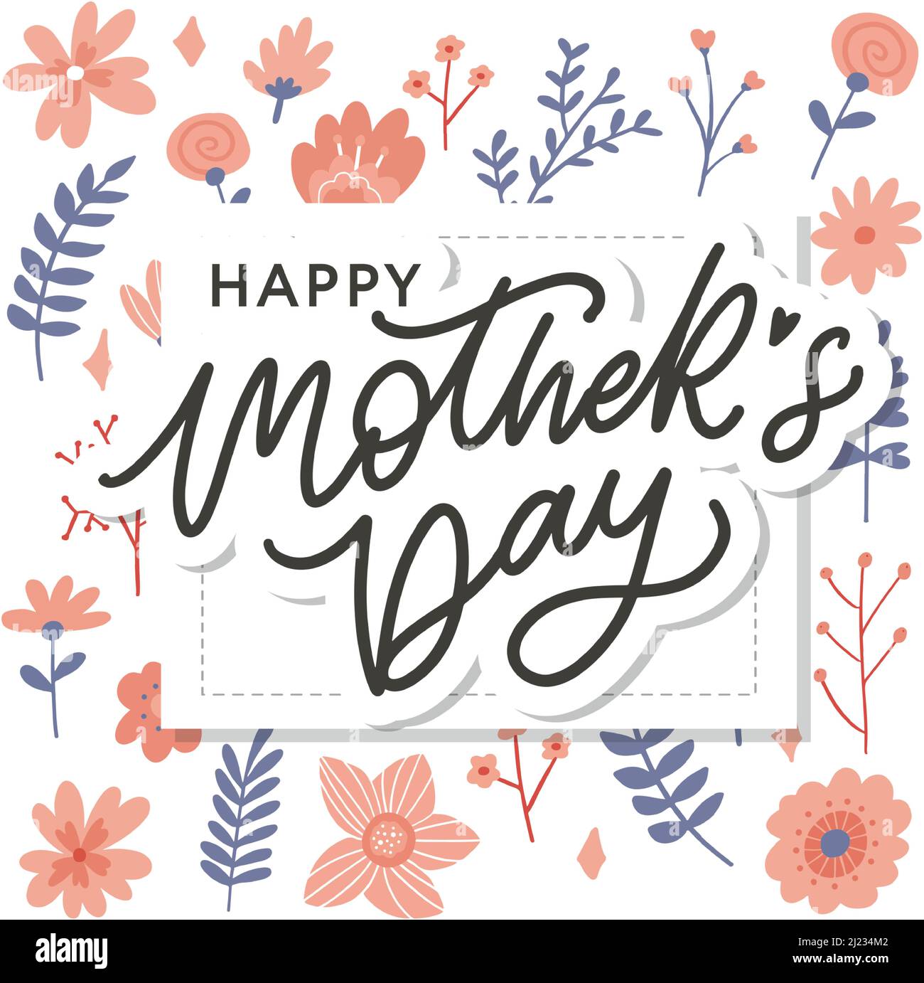 Happy Mothers Day lettering. Handmade calligraphy vector illustration ...