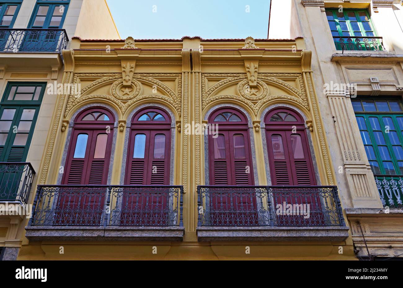 Ancient yellow facade in downtown Rio Stock Photo - Alamy