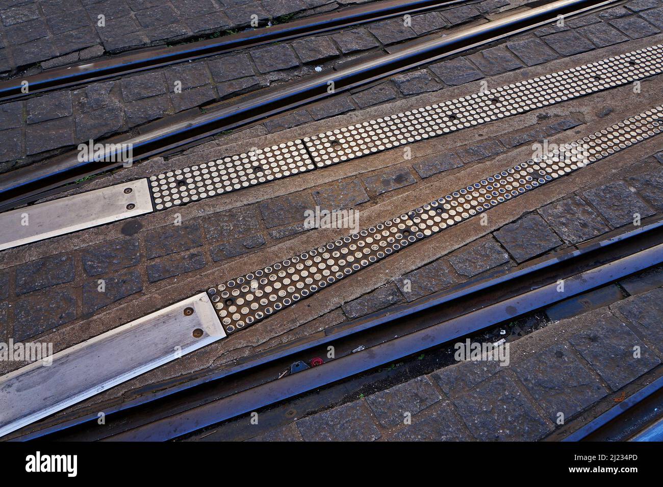 Tram rails on the street, downtown Rio, Brazil Stock Photo - Alamy