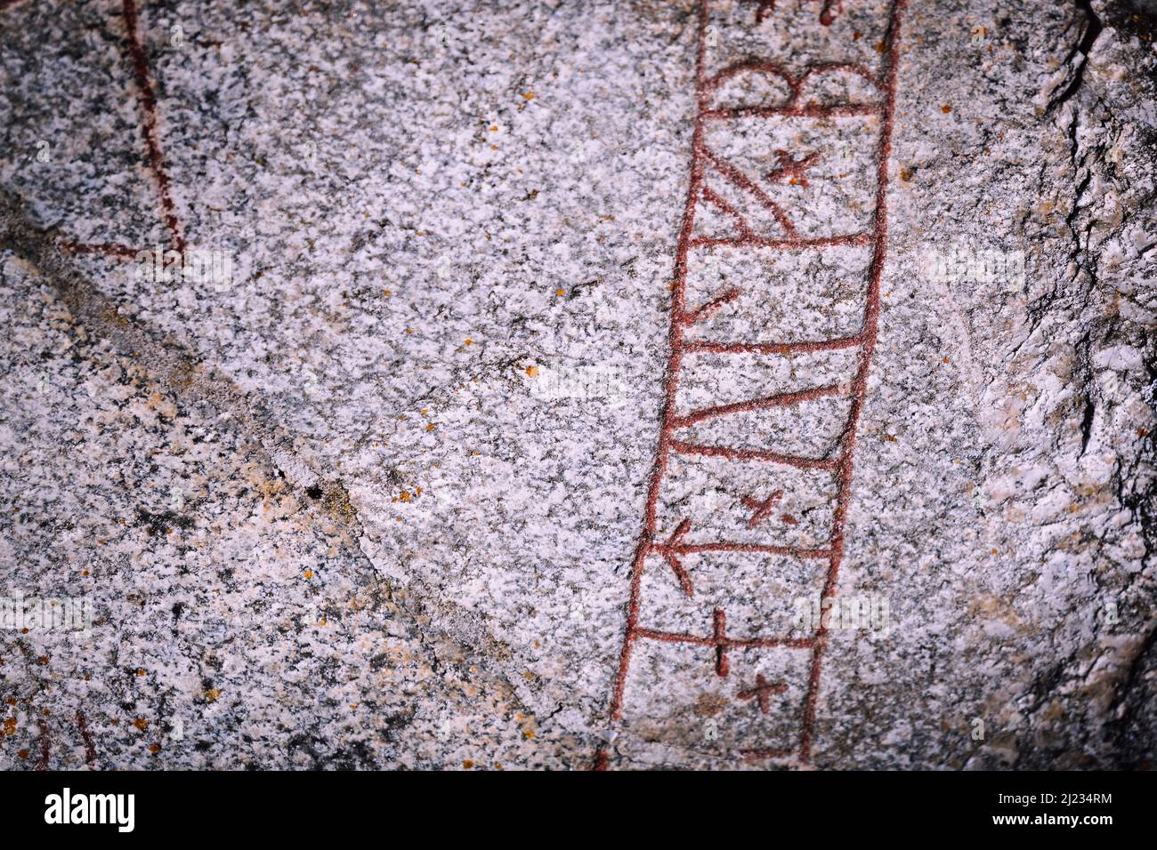 The Viking age runestone close up shot Stock Photo - Alamy