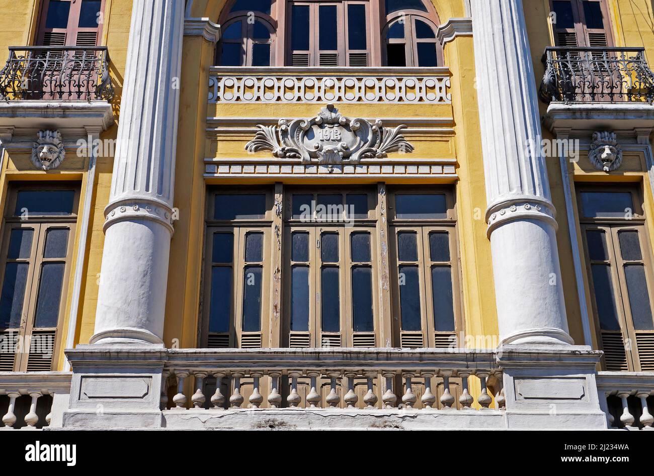 Ancient yellow facade in downtown Rio Stock Photo - Alamy