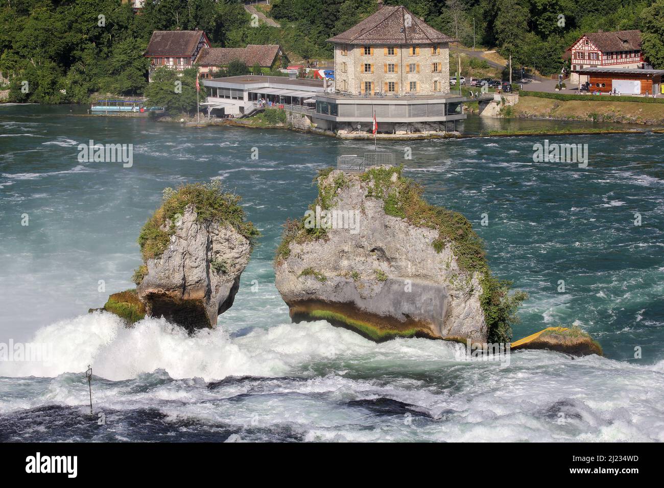 Rhine Falls - the largest plain waterfall in Europe, Switzerland Stock ...