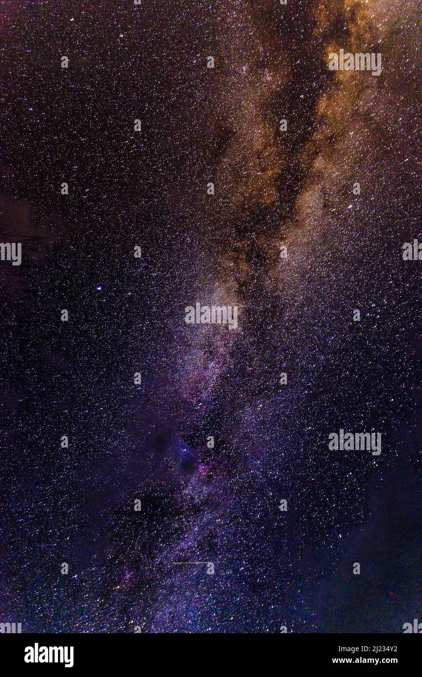 A vertical shot of a Milky Way Galaxy in the night full of stars Stock ...