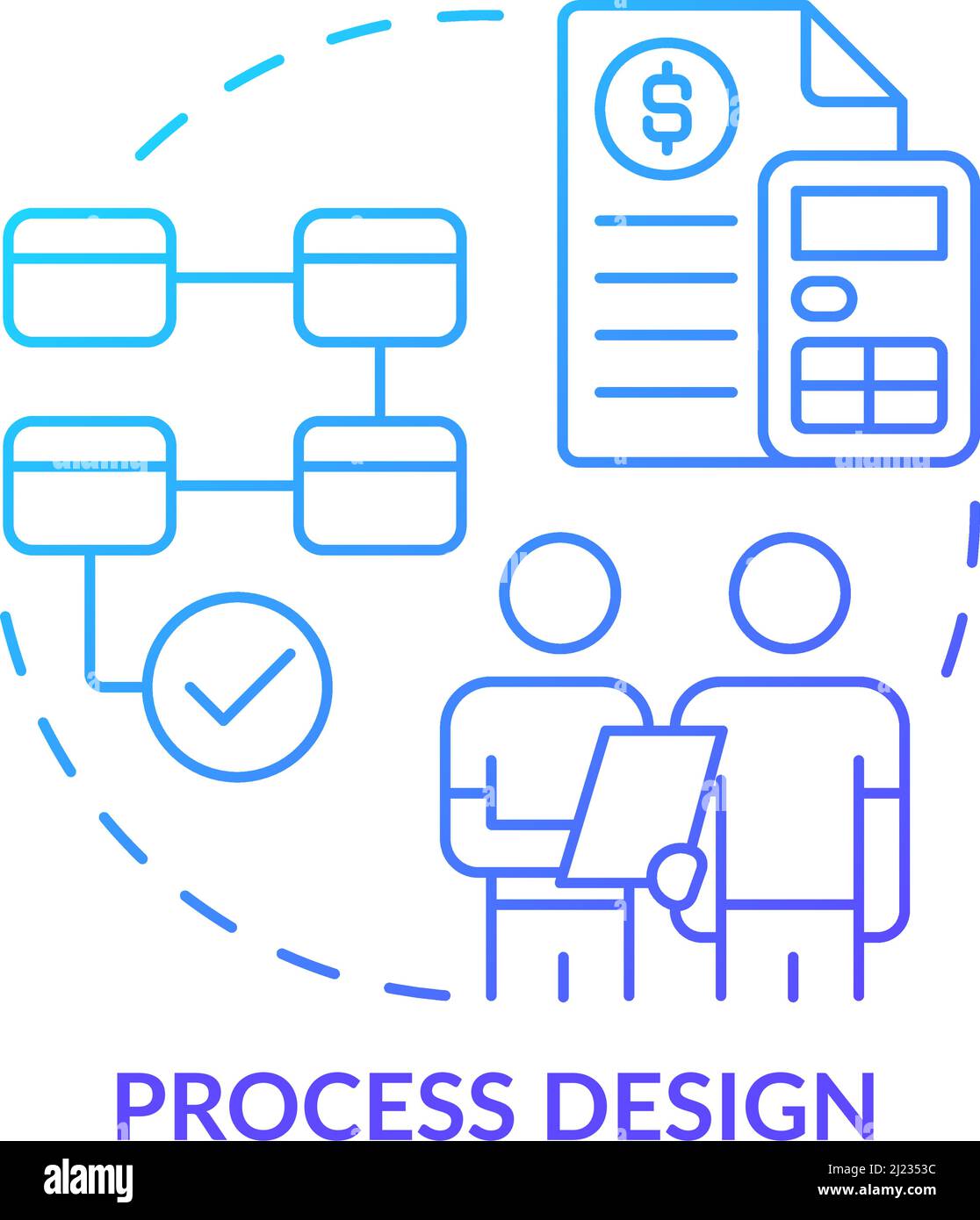 Process design blue gradient concept icon Stock Vector Image & Art - Alamy
