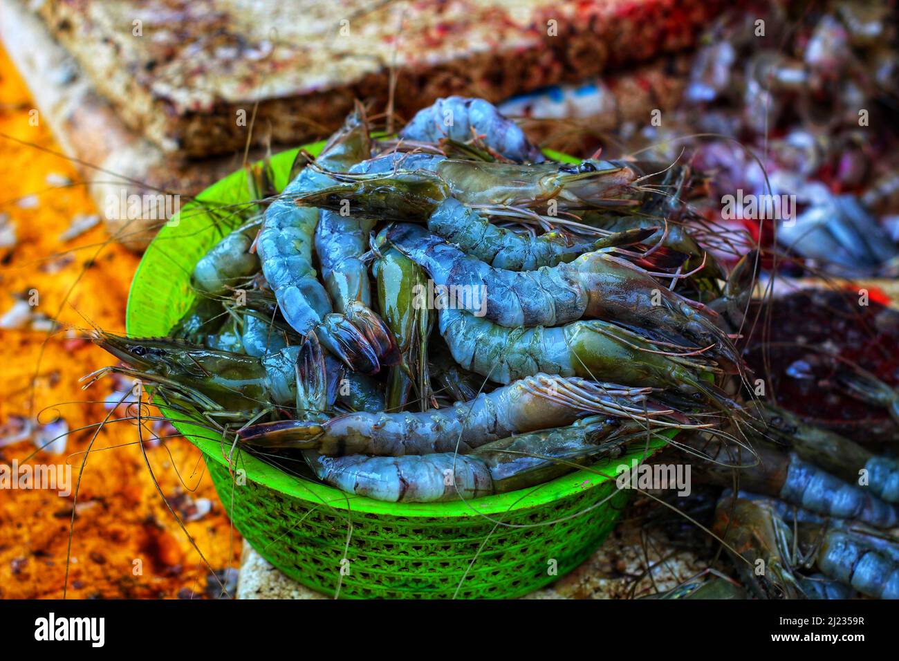 The fresh prawns for sale on street market Stock Photo - Alamy