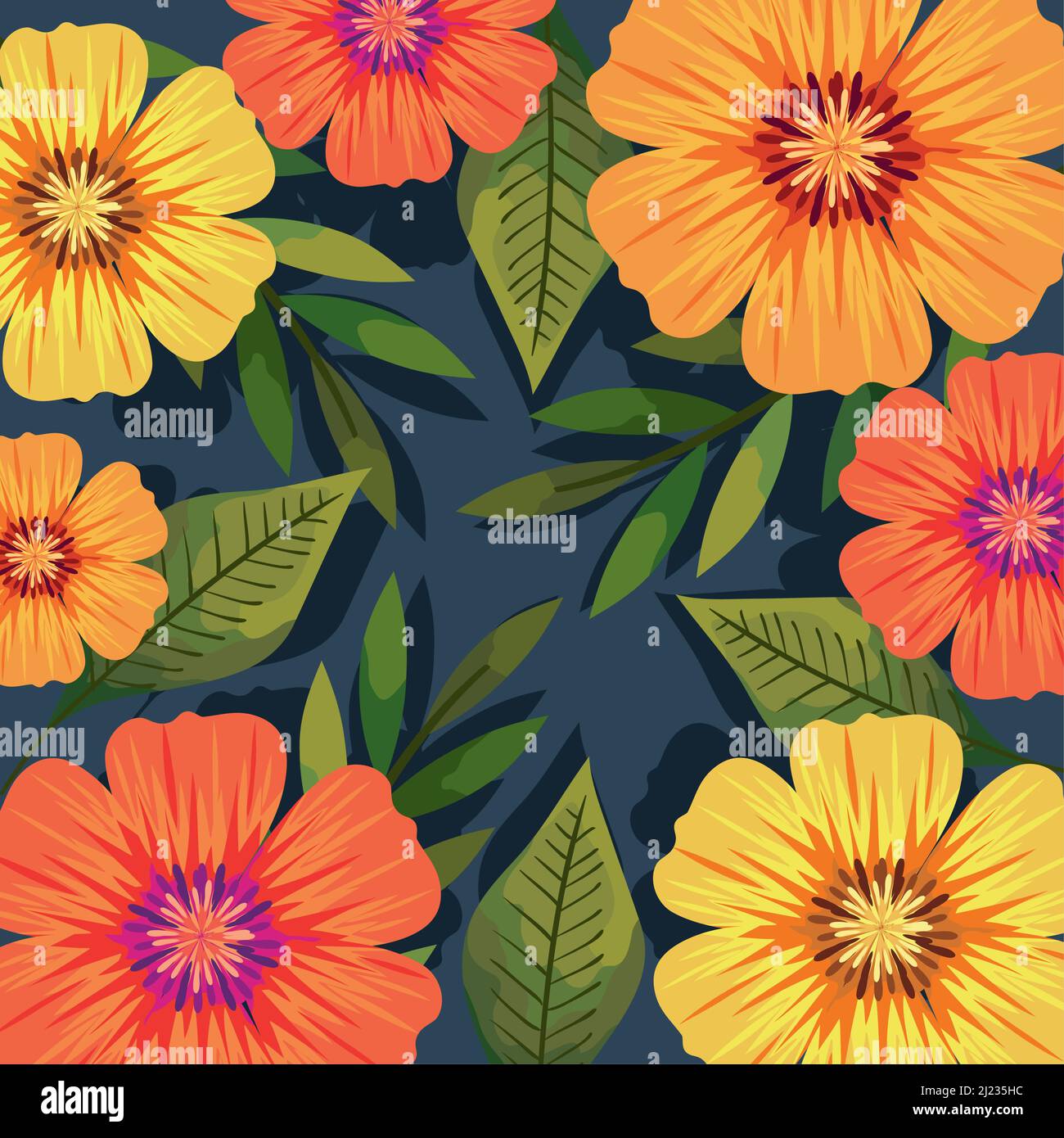 spring flowers frame Stock Vector Image & Art - Alamy