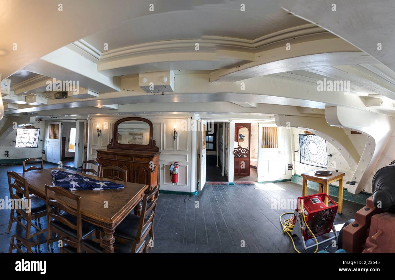 Boston, USA - September 12, 2017: inside famous USS Constitution ...