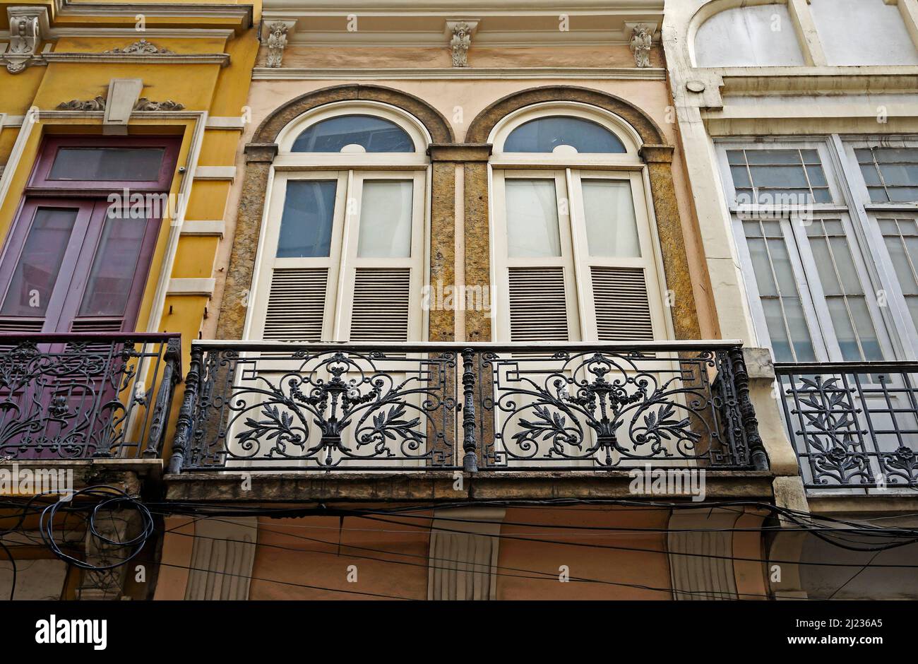 Ancient yellow facade in downtown Rio Stock Photo - Alamy