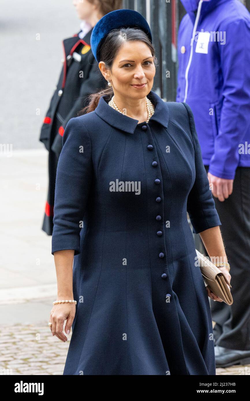 London, UK - 29 Mar 2022, Priti Patel at the Memorial Service of ...