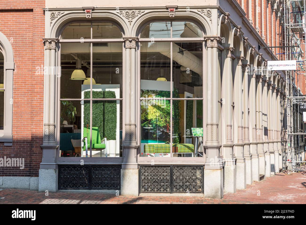 PORTLAND, USA - SEP 15, 2017: Portland Old Port is filled with 19th ...