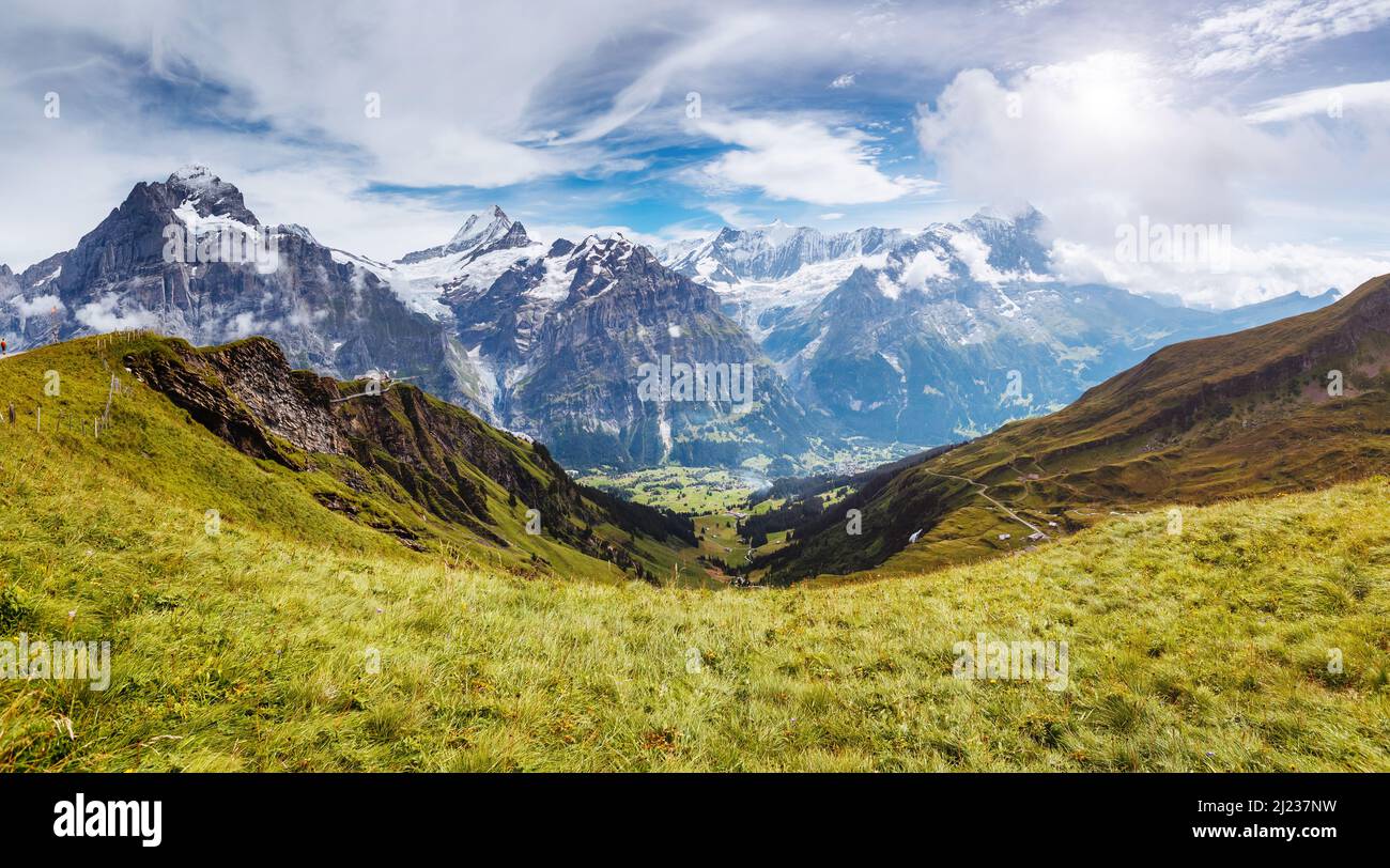 Great view of Eiger village. Picturesque and gorgeous scene. Popular ...