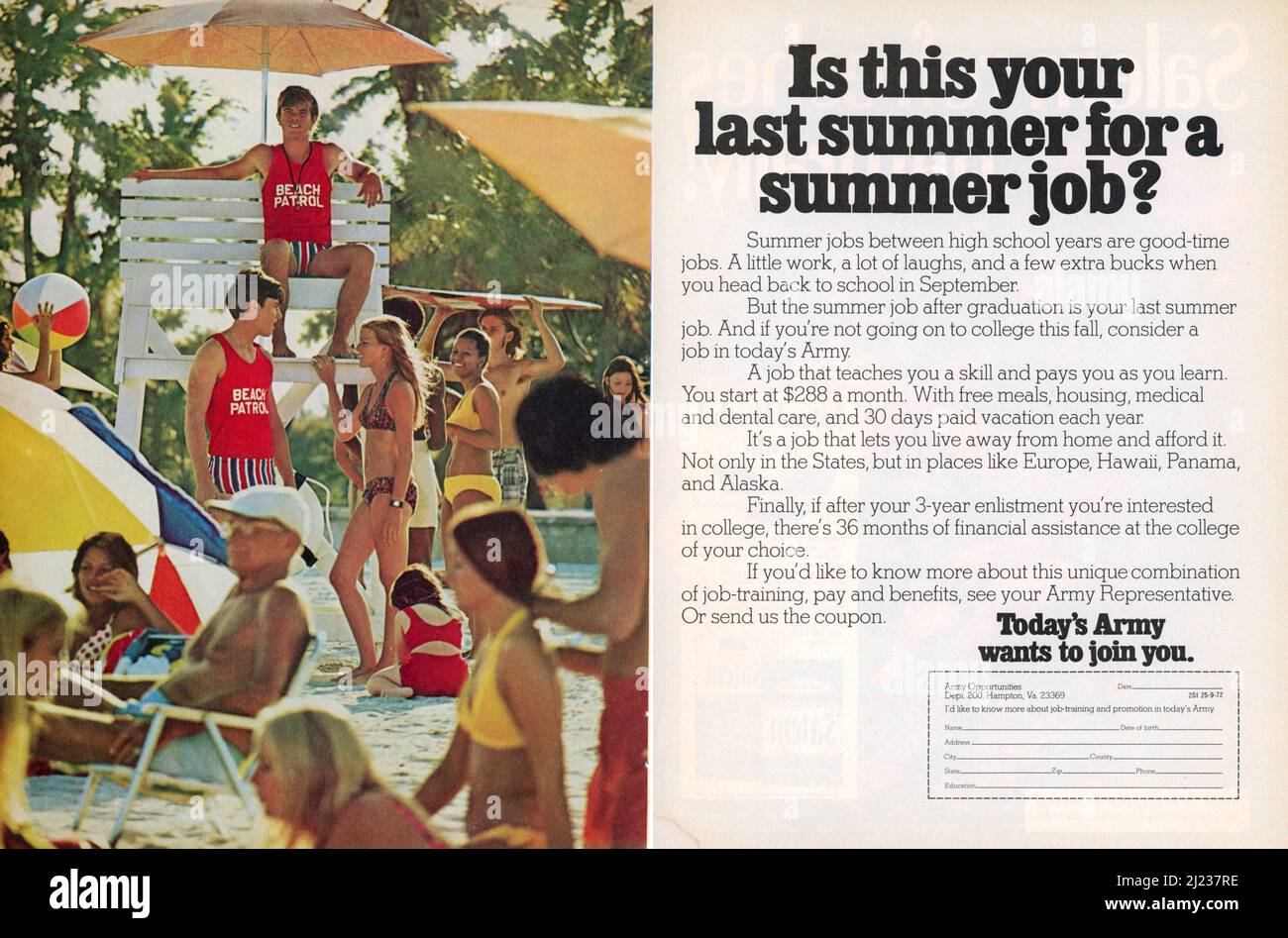 Vintage 25 September 1972 "Sports Illustrated" Advert, USA Stock Photo ...