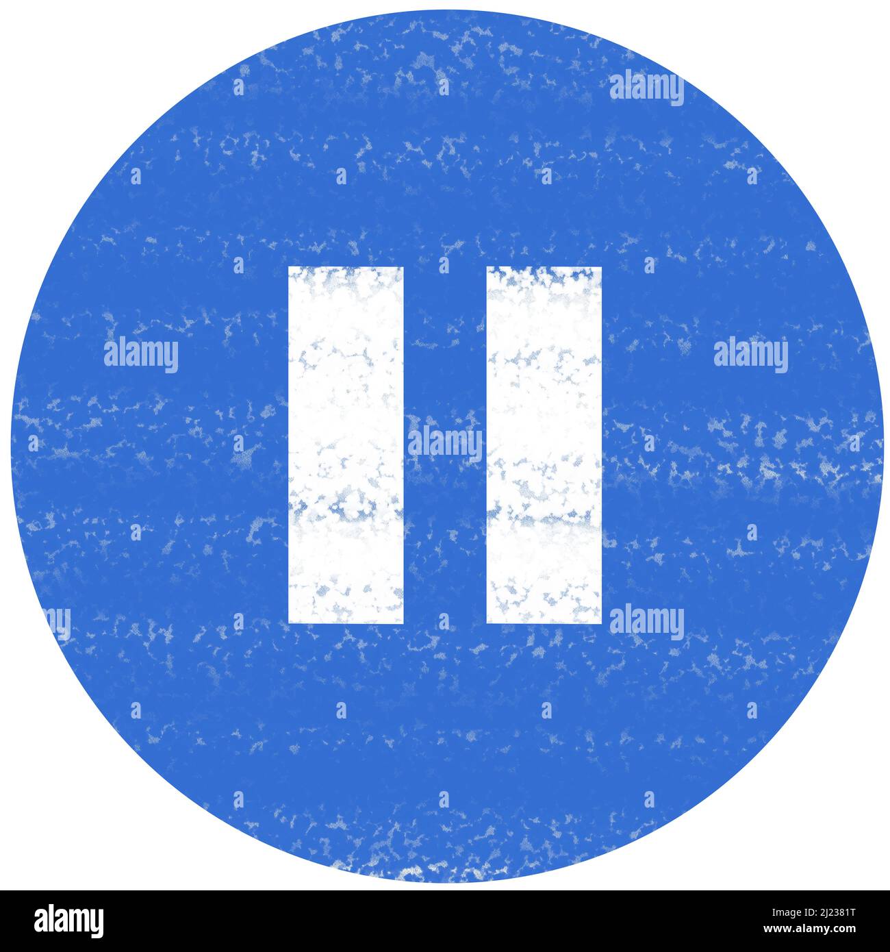 Illustration of two parallel white bars inside a blue circle ...