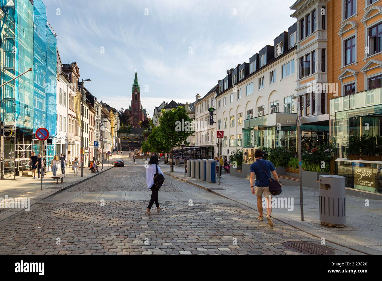Bergen, Norway - 27 May 2018: Spring cityscape vie of town. Colorful ...