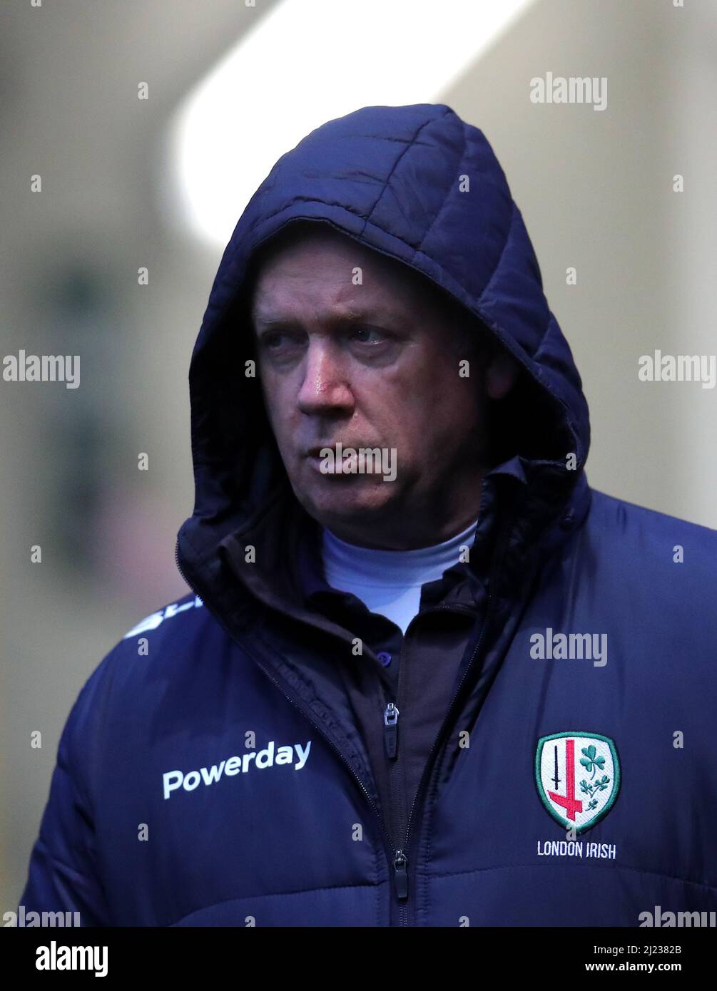 London Irish Director of Rugby Declan Kidney during the Premiership ...