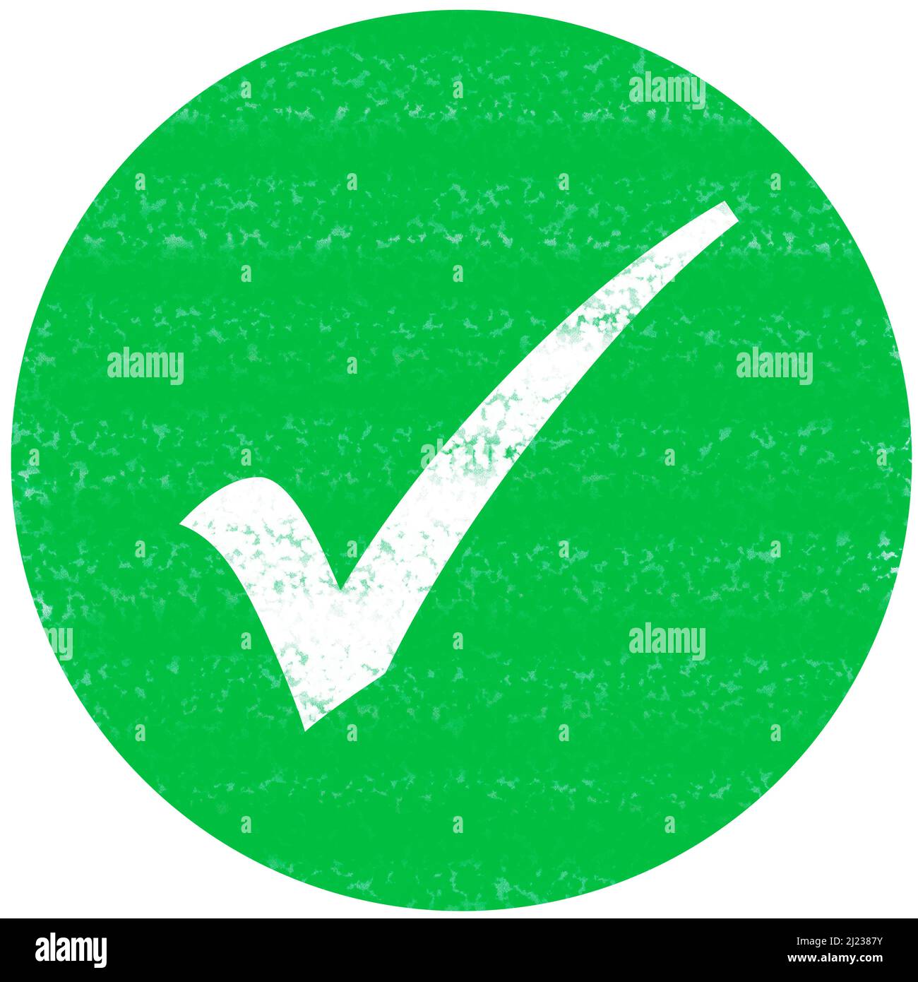 Illustration of a white tick inside a green circle representing a ...