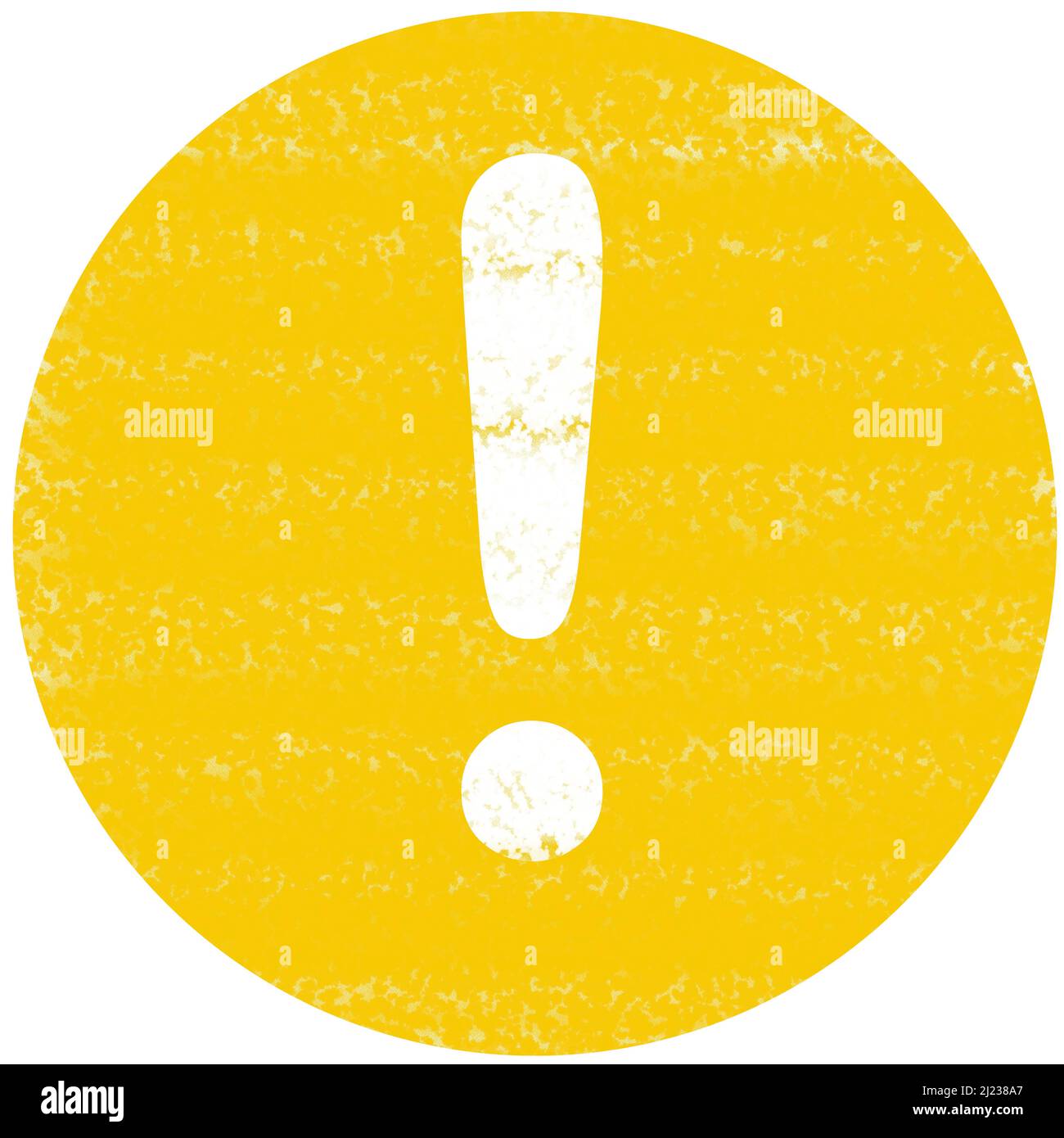 Illustration of a white exclamation mark inside a yellow circle ...