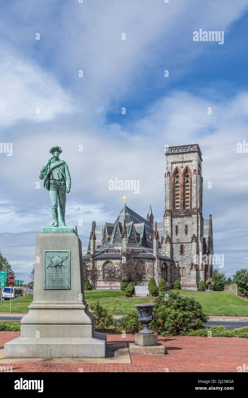 Springfield, USA - September 22, 2017: monument of second Massachusetts ...