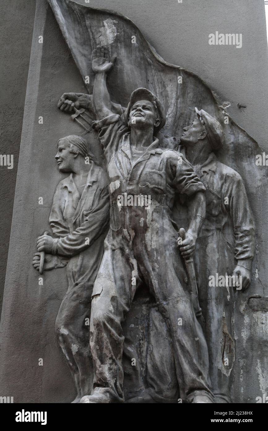 The old soviet bas-relief on a wall in Moscow Stock Photo - Alamy