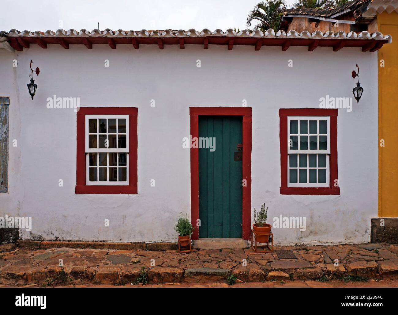 Colonial facade in Tiradentes, Minas Gerais, Brazil Stock Photo - Alamy