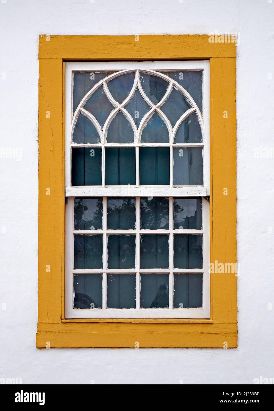 Colonial window in historical city of Tiradentes, Minas Gerais, Brazil ...