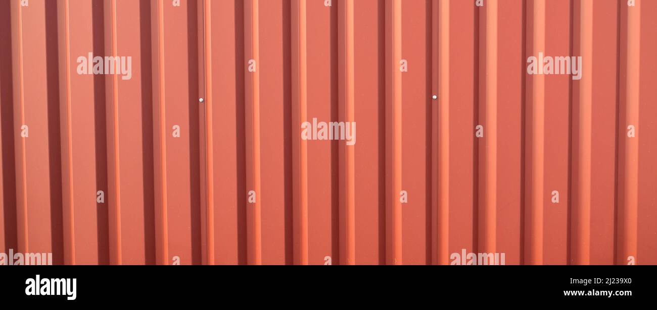 a new red trapezoidal sheet metal Stock Photo - Alamy