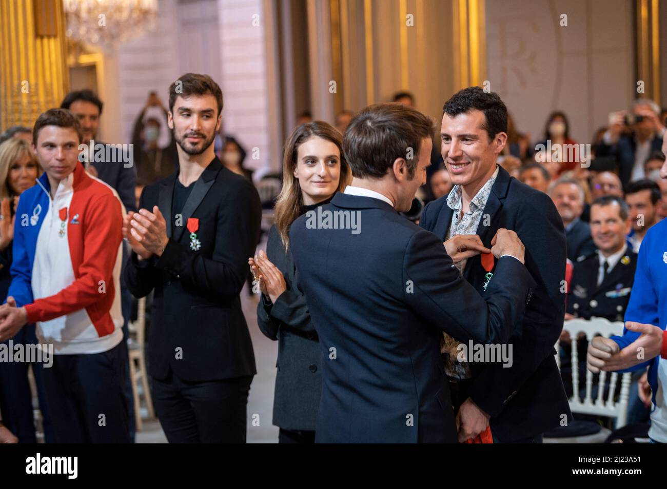 Quentin Fillon Maillet during : France's President Emmanuel Macron ...