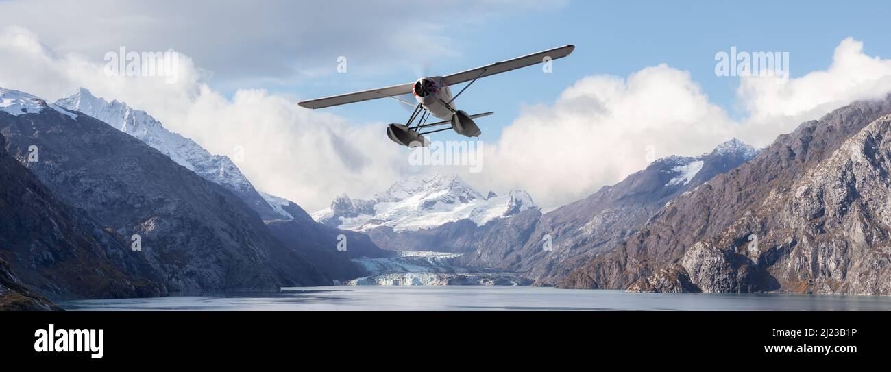 Seaplane Aircraft Flying over the Pacific Ocean Coast Stock Photo - Alamy
