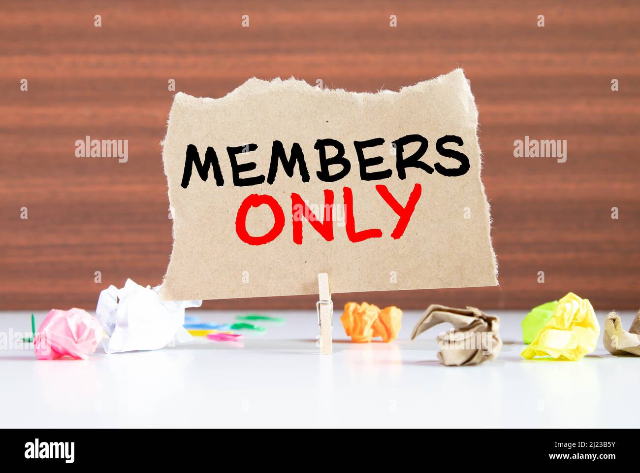 Text sign showing Members Only. Conceptual photo Limited to an ...