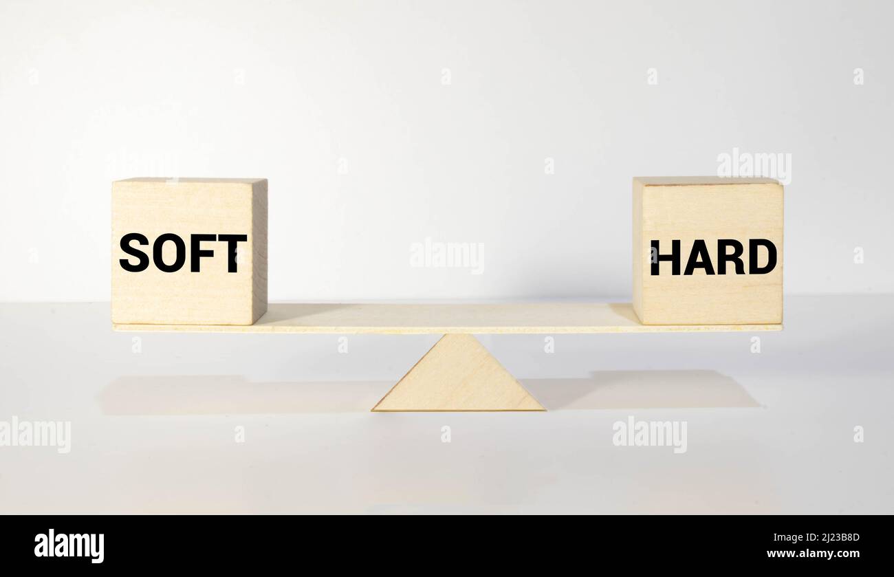 hard selling colorful wooden word block on the white background Stock ...