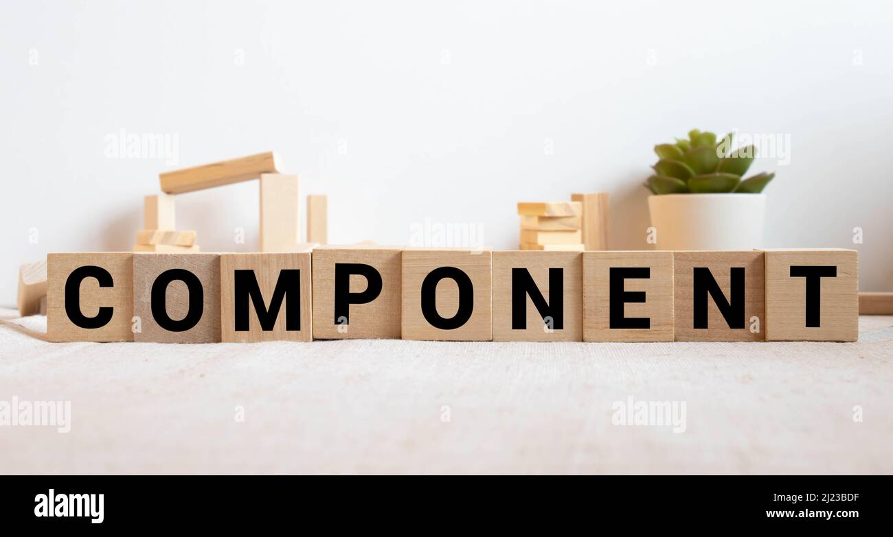 COMPONENT word made with building blocks. Concept Stock Photo - Alamy