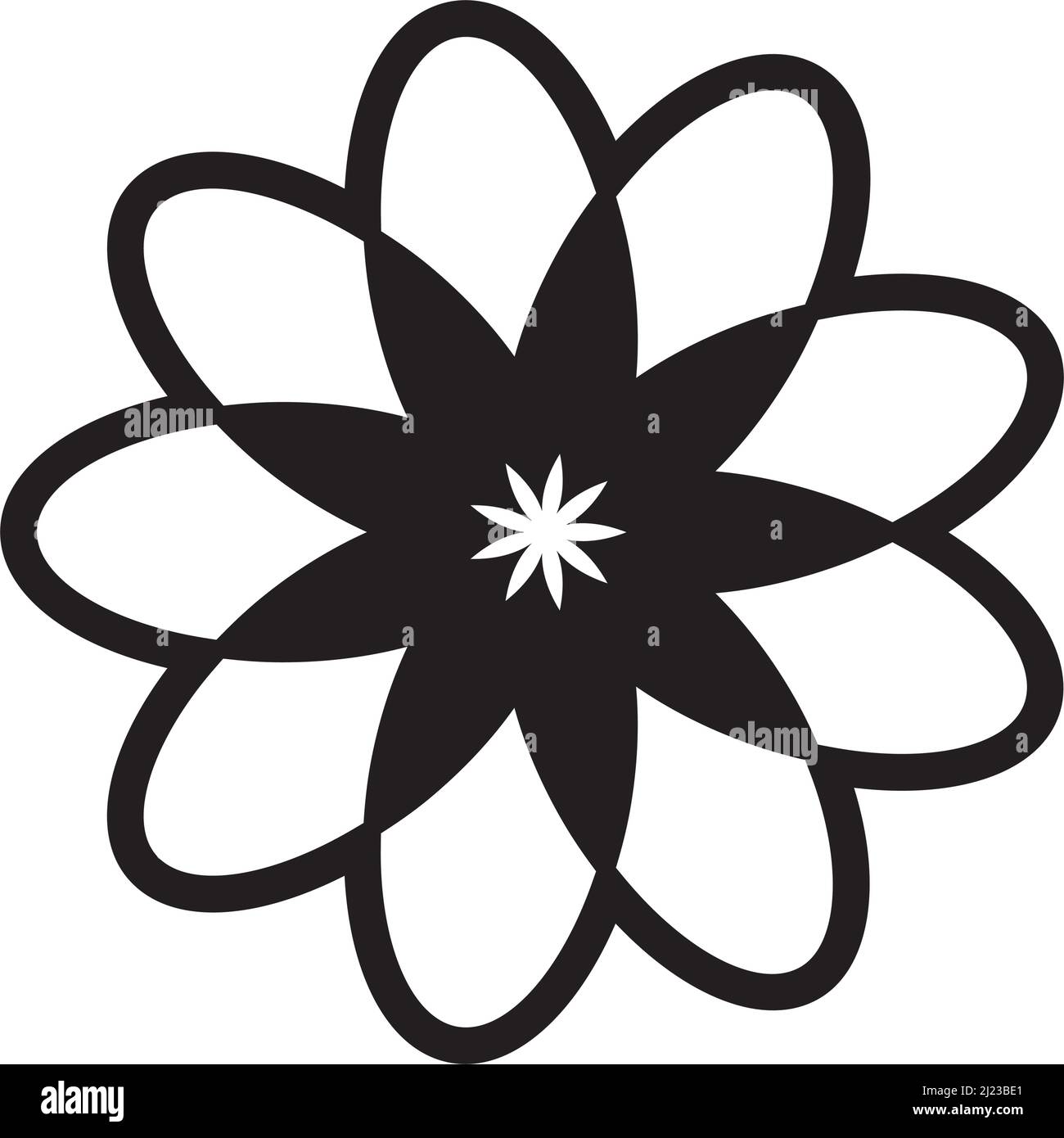 Flower symbol icon vector for nature, ecology and environment in a flat ...