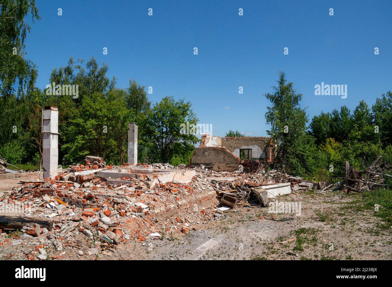 City ruins. The concept of fighting, destruction during natural ...