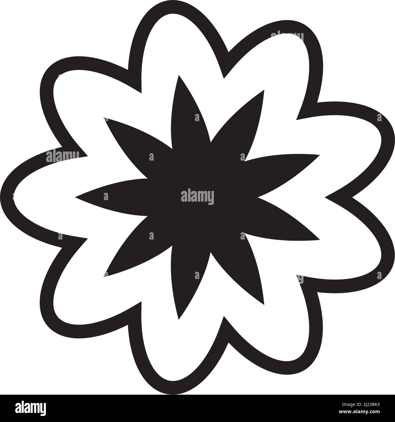 Flower symbol icon vector for nature, ecology and environment in a flat ...