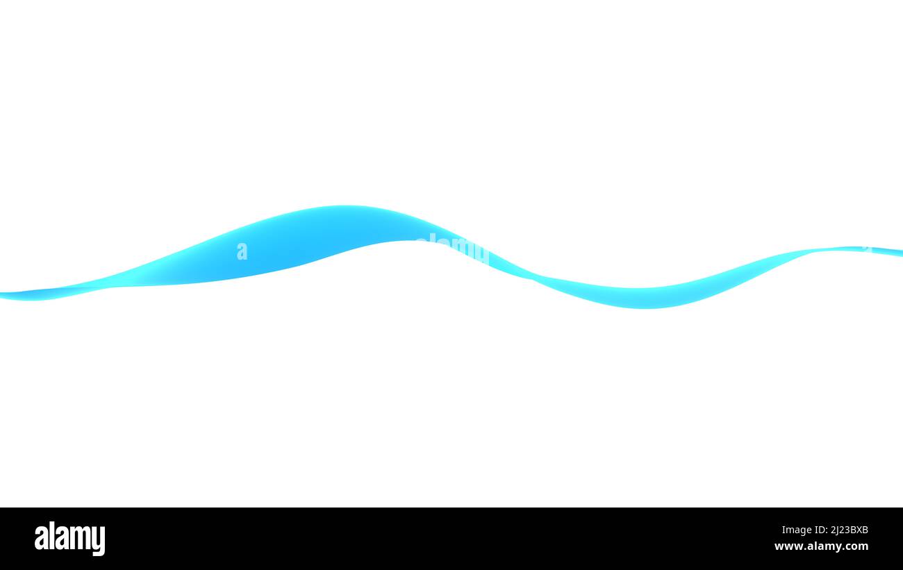 3d abstract wavy isolated background. Colored blue wave or line in the ...
