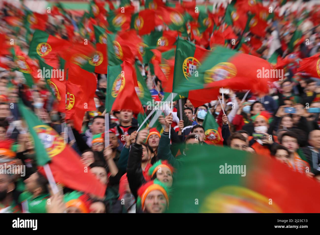 Porto, Portugal, 29th March 2022. Portugal fans during the FIFA World ...