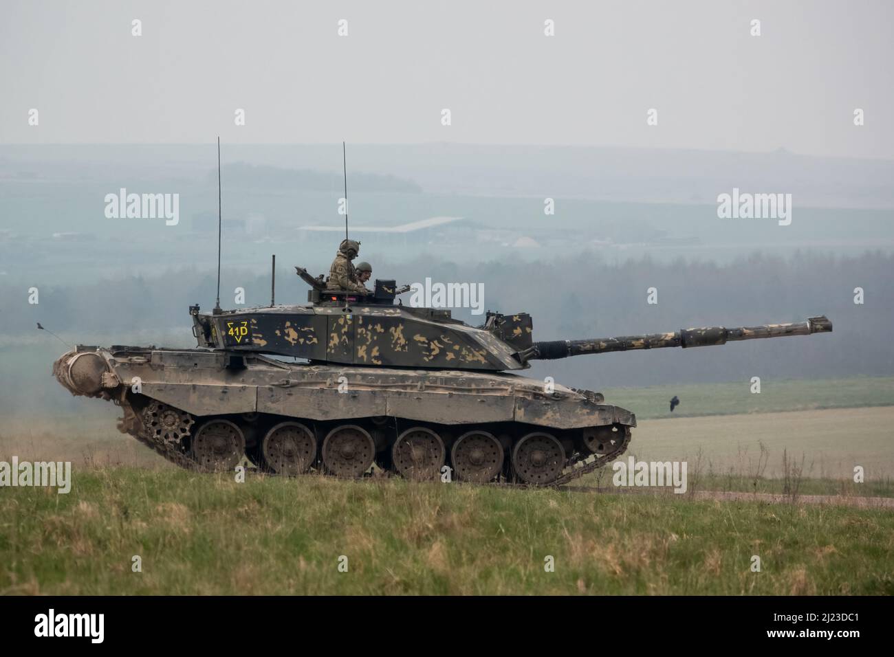 detailed closeup of a british army challenger 2 FV4034 main battle tank ...