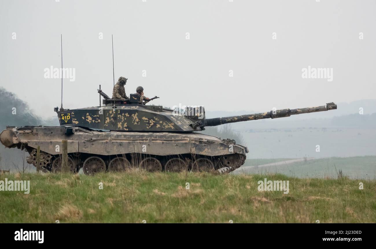 detailed closeup of a british army challenger 2 FV4034 main battle tank ...